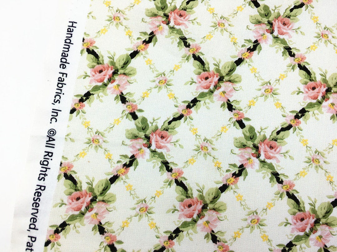 Summer Flower Fabric Floral Fabric Bow Flowers Fabric Cotton Fabric by ...