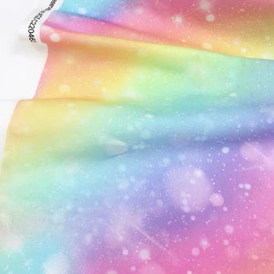 Rainbow Fabric Star Fabric Shiny Fabric by Half Yard - Etsy