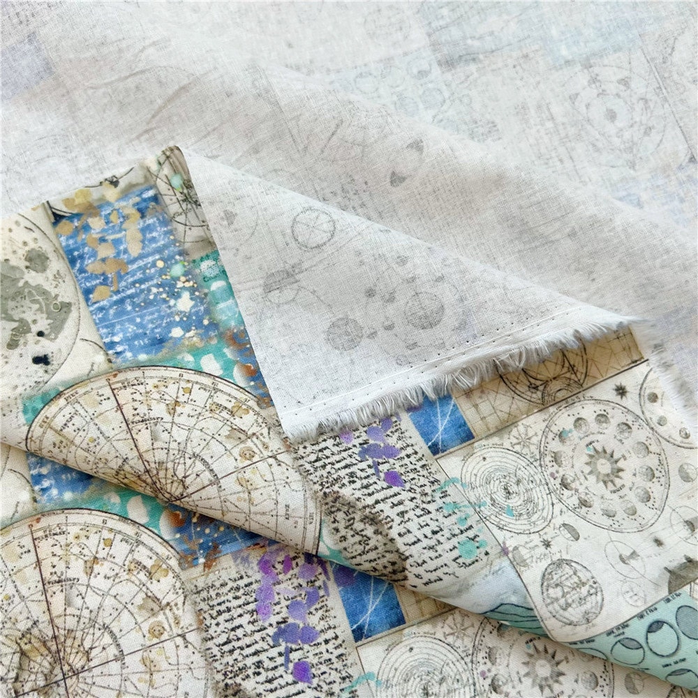 Beautiful Fabric Vintage Map Fabric Retro Fabric Cotton Fabric by Half ...