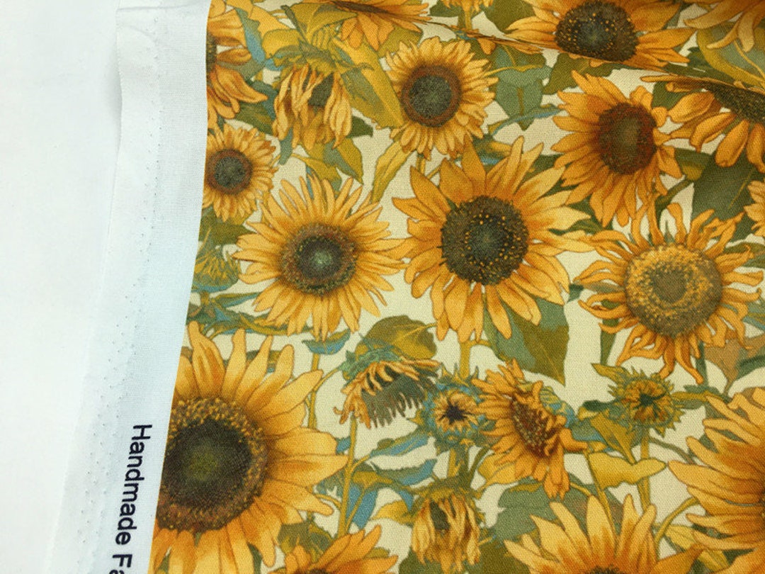 Summer Flower Fabric Floral Fabric Flowers Fabric Sunflower Fabrics by ...