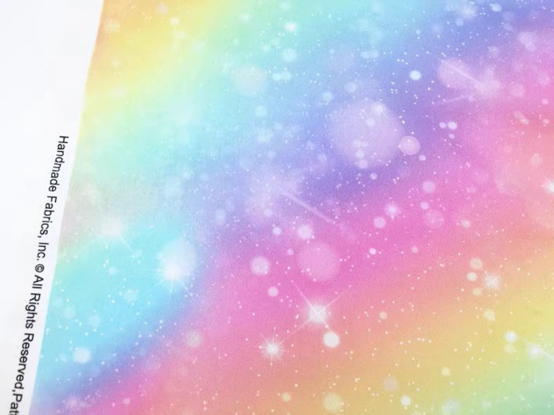 Rainbow Fabric Star Fabric Shiny Fabric by Half Yard - Etsy