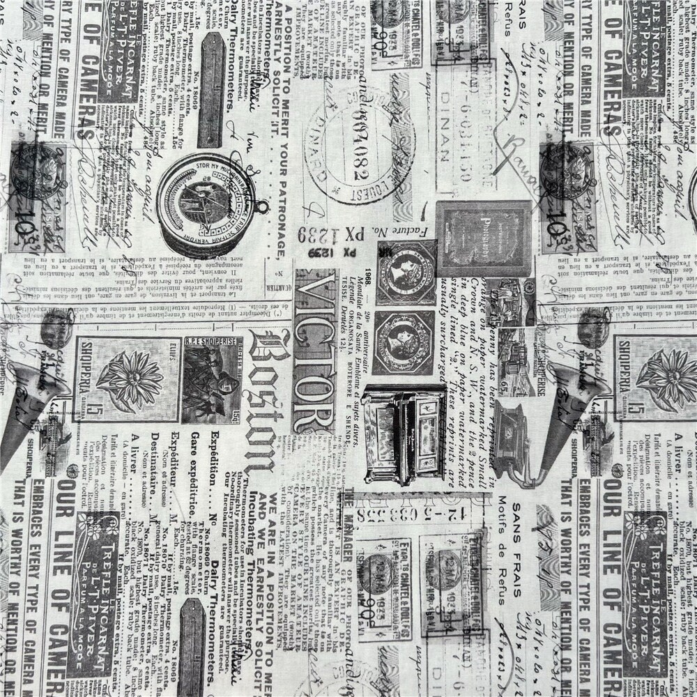 Beautiful Fabric Vintage Newspaper Fabric Retro Fabric Cotton Fabric by ...