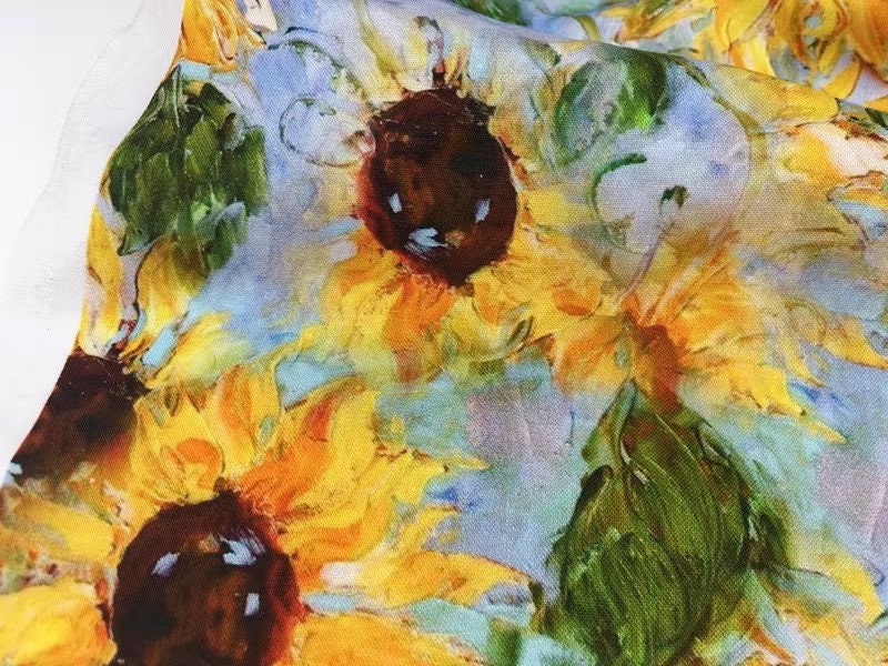 Summer Flower Fabric Floral Fabric Flowers Fabric Sunflower Fabrics by ...