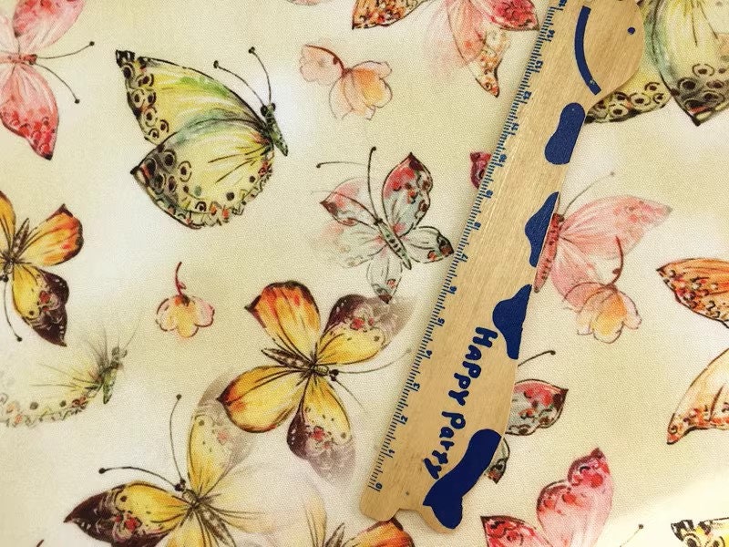 Vintage Retro Beautiful Butterfly Fabric Cotton Fabric Insect Fabric by ...