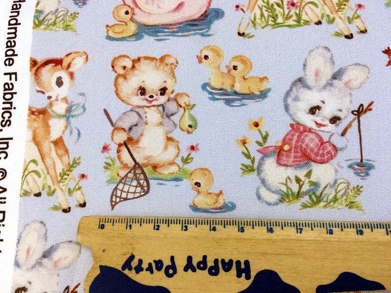Vintage Retro Cute Fabric Cotton Fabric Animal Toy Fabric by Half Yard ...