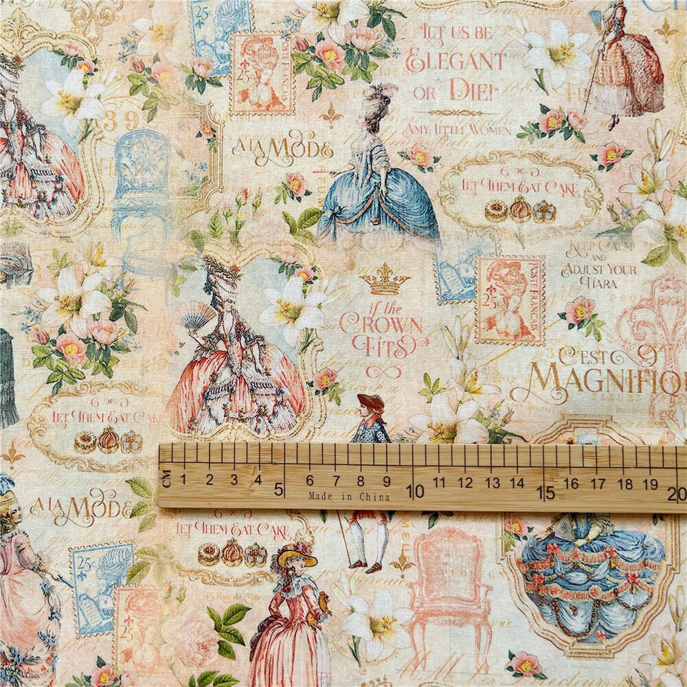 Beautiful Fabric Vintage Woman Fabric Lady Fabric Cotton Fabric by Half ...