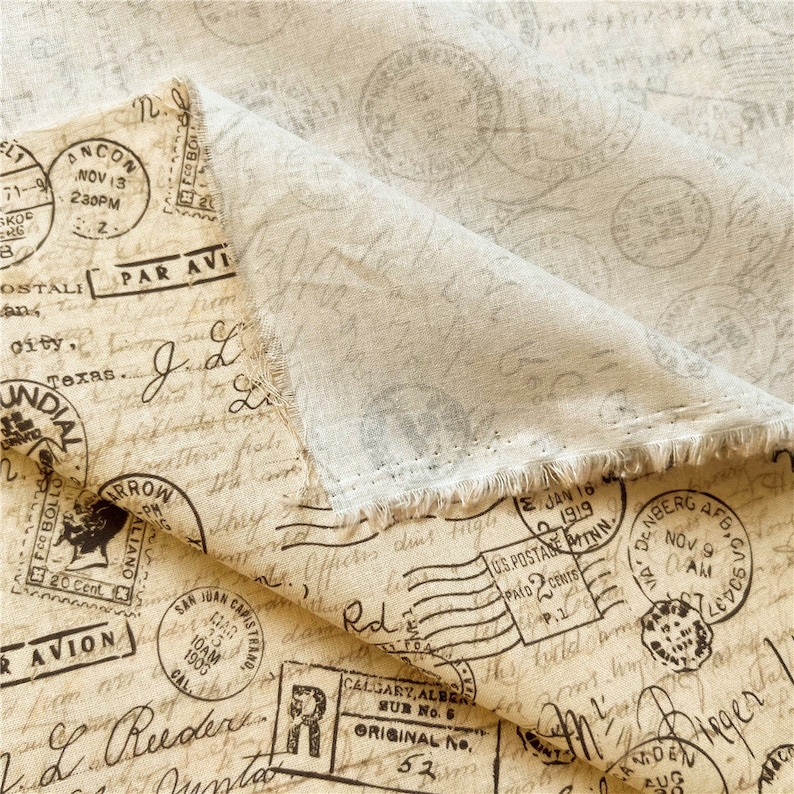 Beautiful Fabric Vintage Newspaper Fabric Letter Fabric Cotton Fabric ...