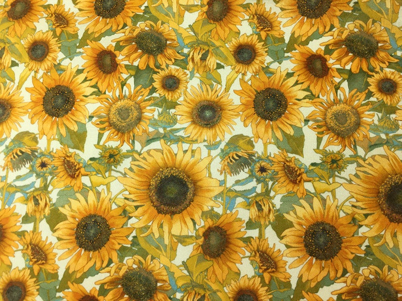 Summer Flower Fabric Floral Fabric Flowers Fabric Sunflower Fabrics by ...