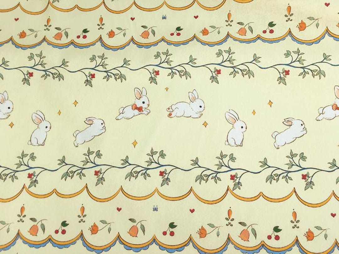 Cute Fabric Rabbit Fabric Animal Fabric 100%cotton Fabric by Half Yard ...