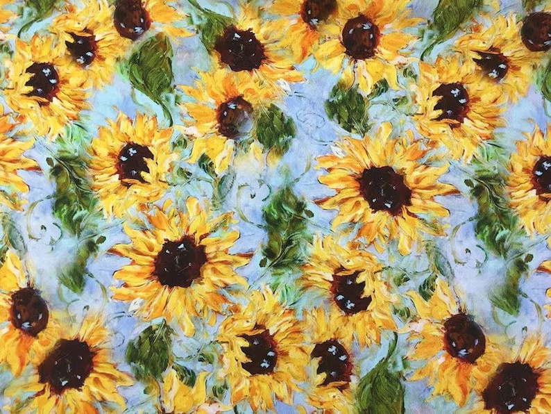 Summer Flower Fabric Floral Fabric Flowers Fabric Sunflower Fabrics by ...
