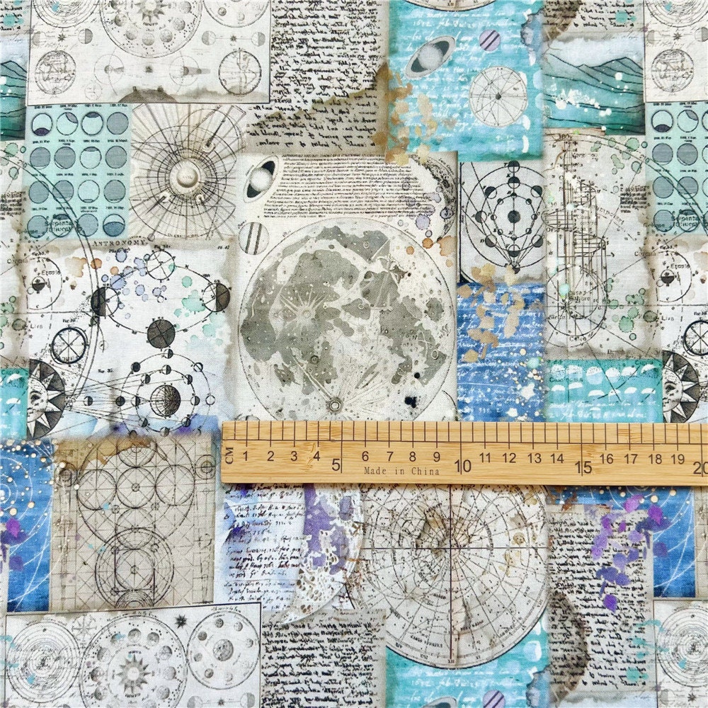 Beautiful Fabric Vintage Map Fabric Retro Fabric Cotton Fabric by Half ...