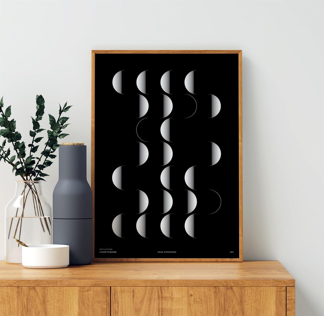 Minimal Abstract Art: Lunar Phasing - Wall Art - Wall Decor - Office ...