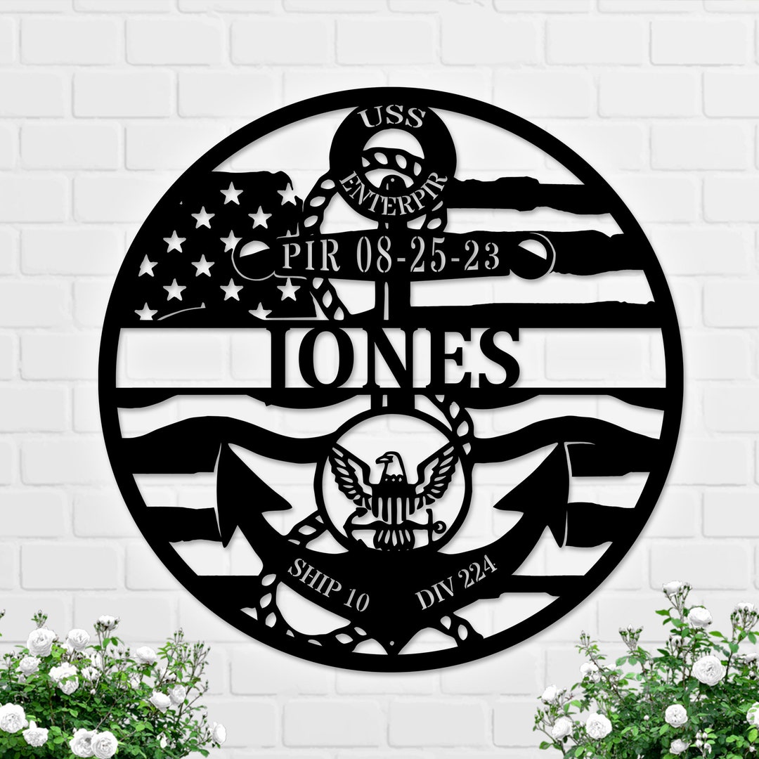 Custom USN Anchor Metal Sign US Navy Sign Anchor Sign - Etsy