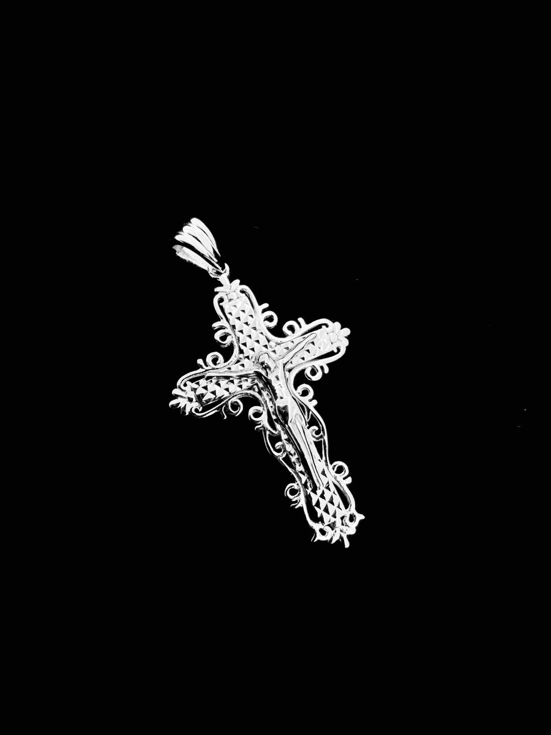 SOLID Genuine 925 Sterling Silver Cross Jesus Crucifix Crucifijo Charm ...