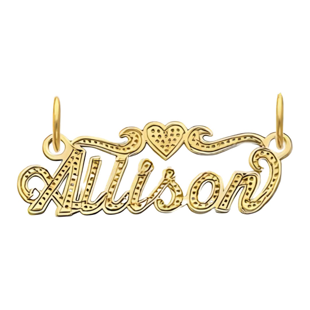 Solid 10K or 14K Gold Personalized Custom HANDMADE Cursive Pendant Name ...