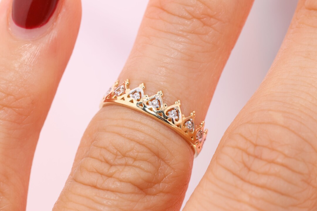 14k Gold Adjustable Crown Toe Ring Band/ Midi Ring/ Dainty Toe Ring ...