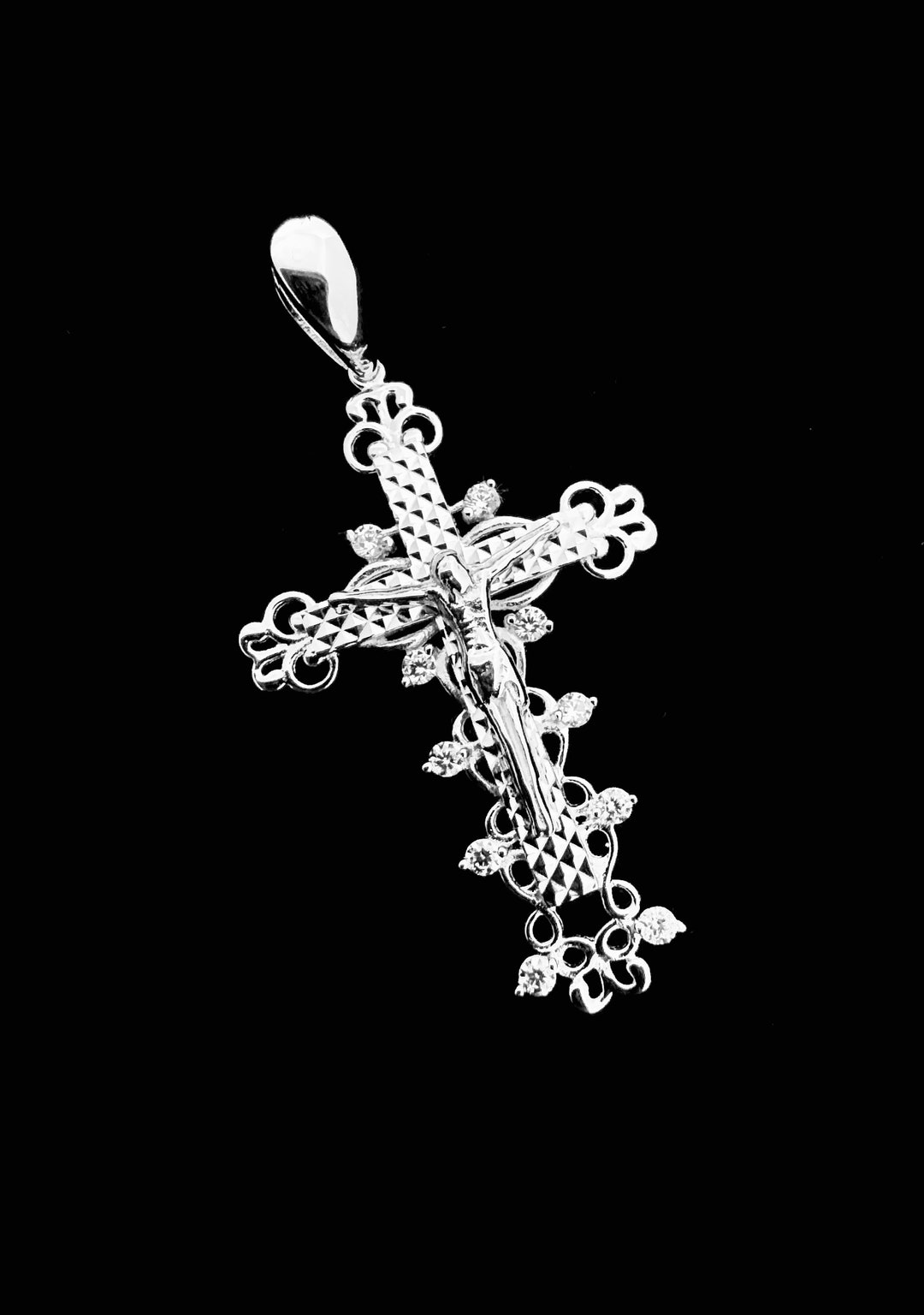 SOLID Genuine 925 Sterling Silver Cross Jesus Crucifix Crucifijo Charm ...
