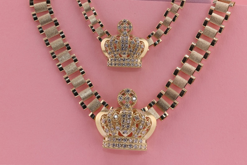 10k Gold HANDMADE Crown Unique Style Pendant / Gift for Her / 10K Gold ...