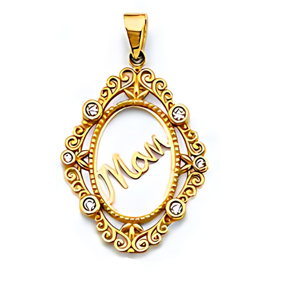 14K SOLID Gold Mothers Day Pendants, Mom Charms, Yellow Gold ...