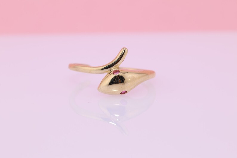 14k Gold Snake Toe Ring Adjustable Band/ Midi Ring/ Dainty Toe Ring ...