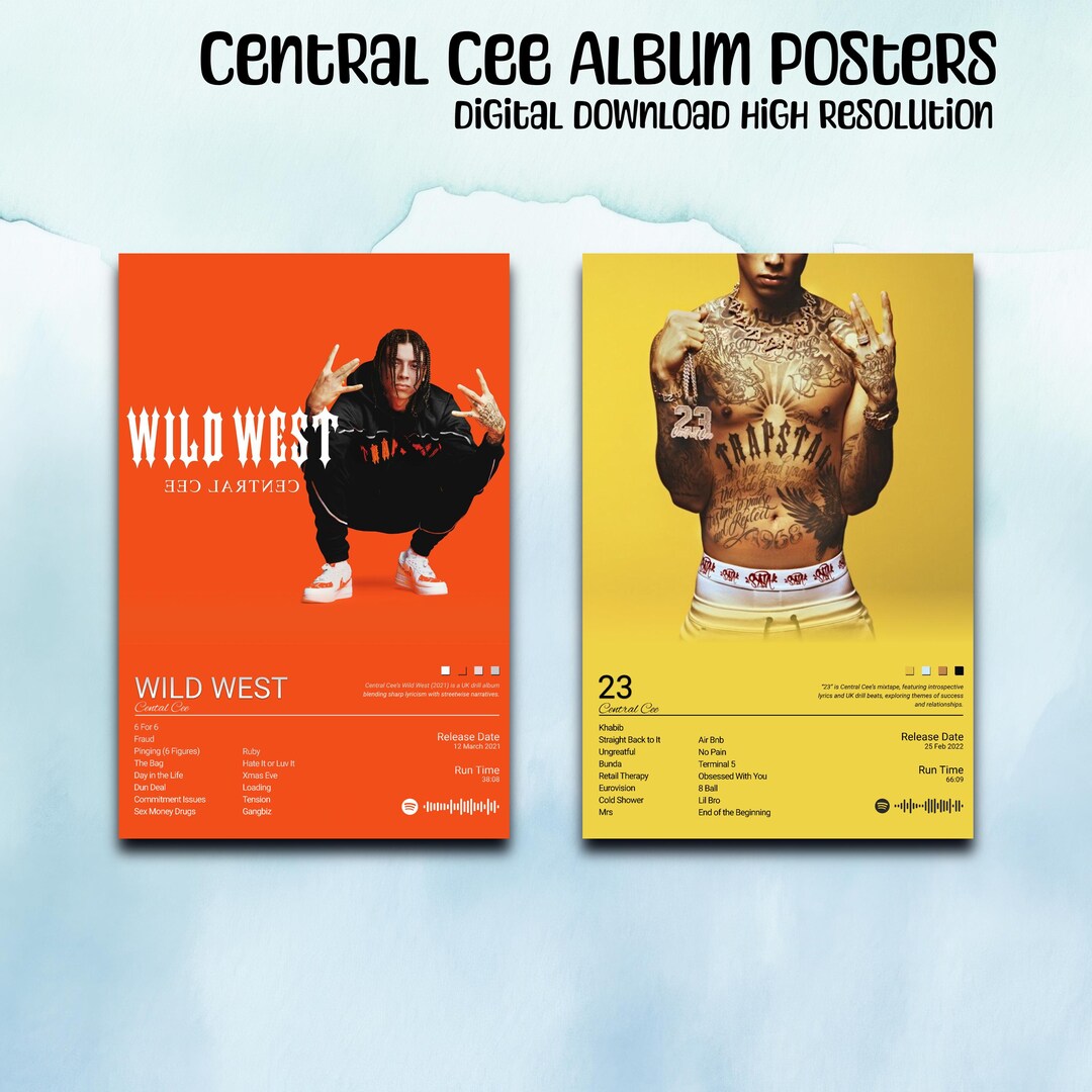 Central Cee Album Poster Set of 2, High-quality Digital Download, Wild ...