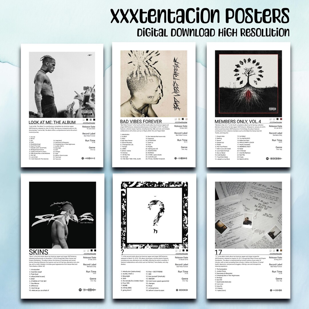 Xxxtentacion Posters, Album Art Collection Featuring 'look at Me ...