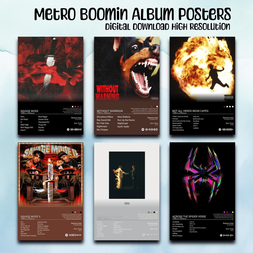 Metro Boomin Album Poster Set of 6, High-quality Digital Download ...
