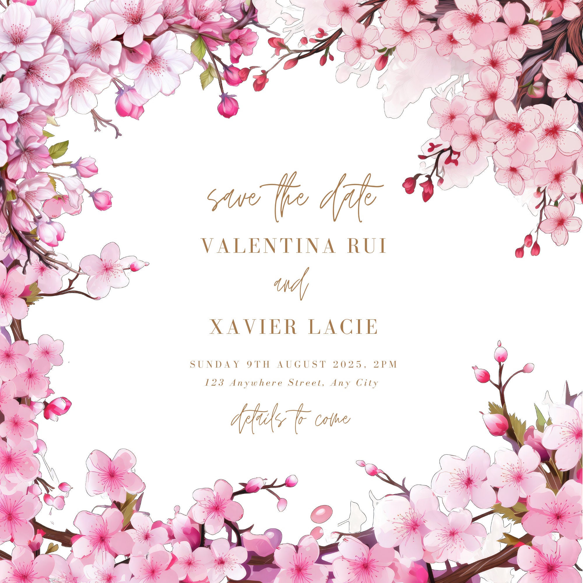 Sakura Cherry Blossom Borders Sakura Clipart Water Color - Etsy