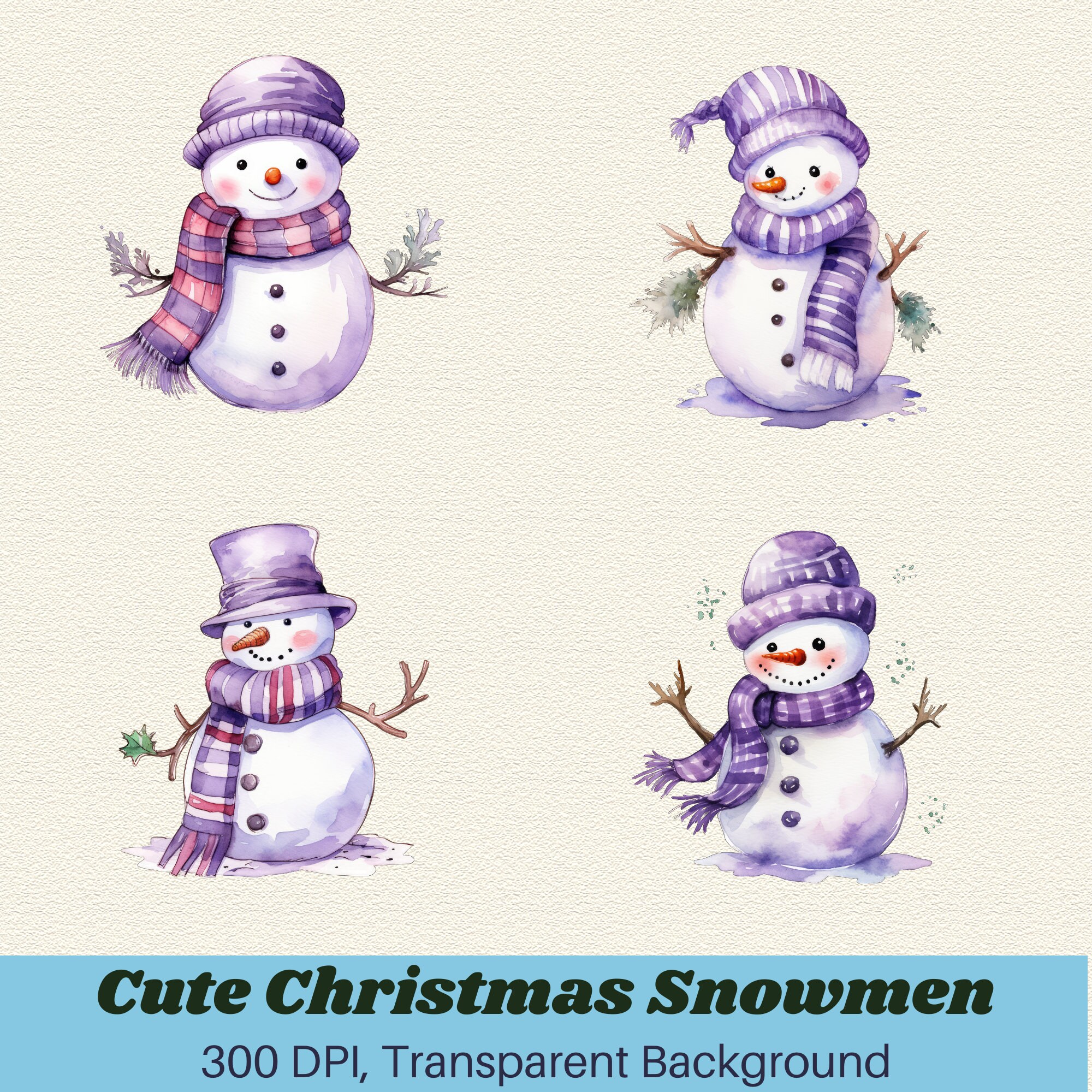 Snowman Clipart Snowman PNG for Arts & Crafts Cute Snowman Watercolor ...