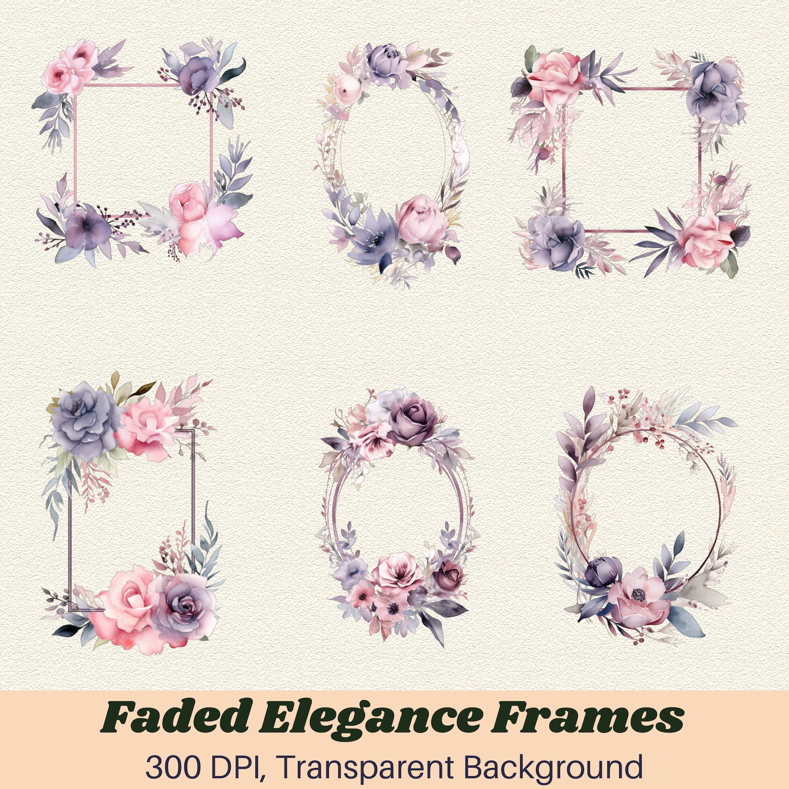 Faded Elegance Watercolor Clipart Wedding Clipart - Etsy
