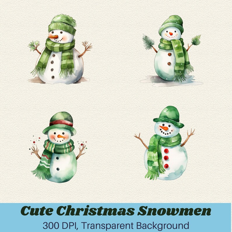 Snowman Clipart Snowman PNG for Arts & Crafts Cute Snowman Watercolor ...