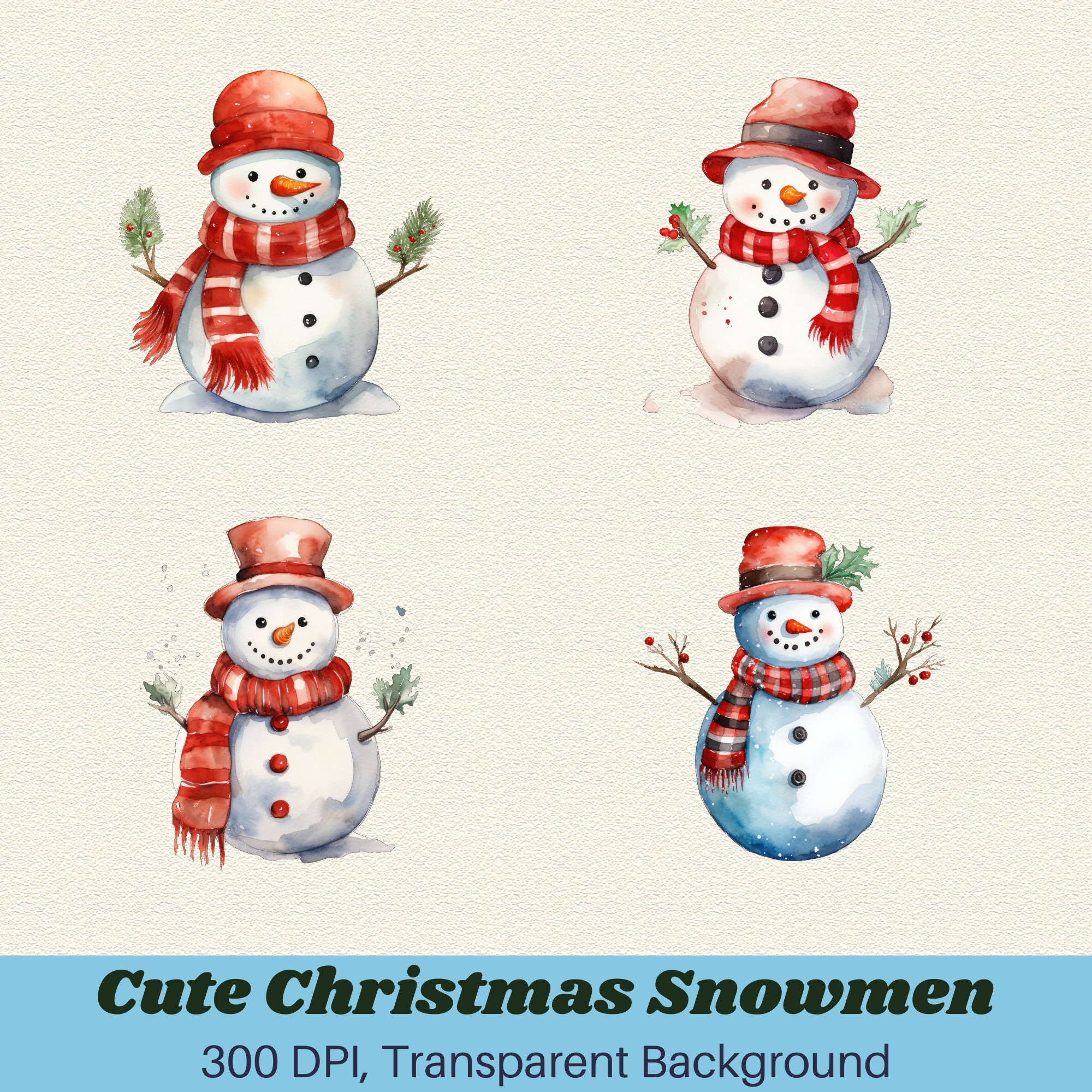 Snowman Clipart Snowman PNG for Arts & Crafts Cute Snowman Watercolor ...