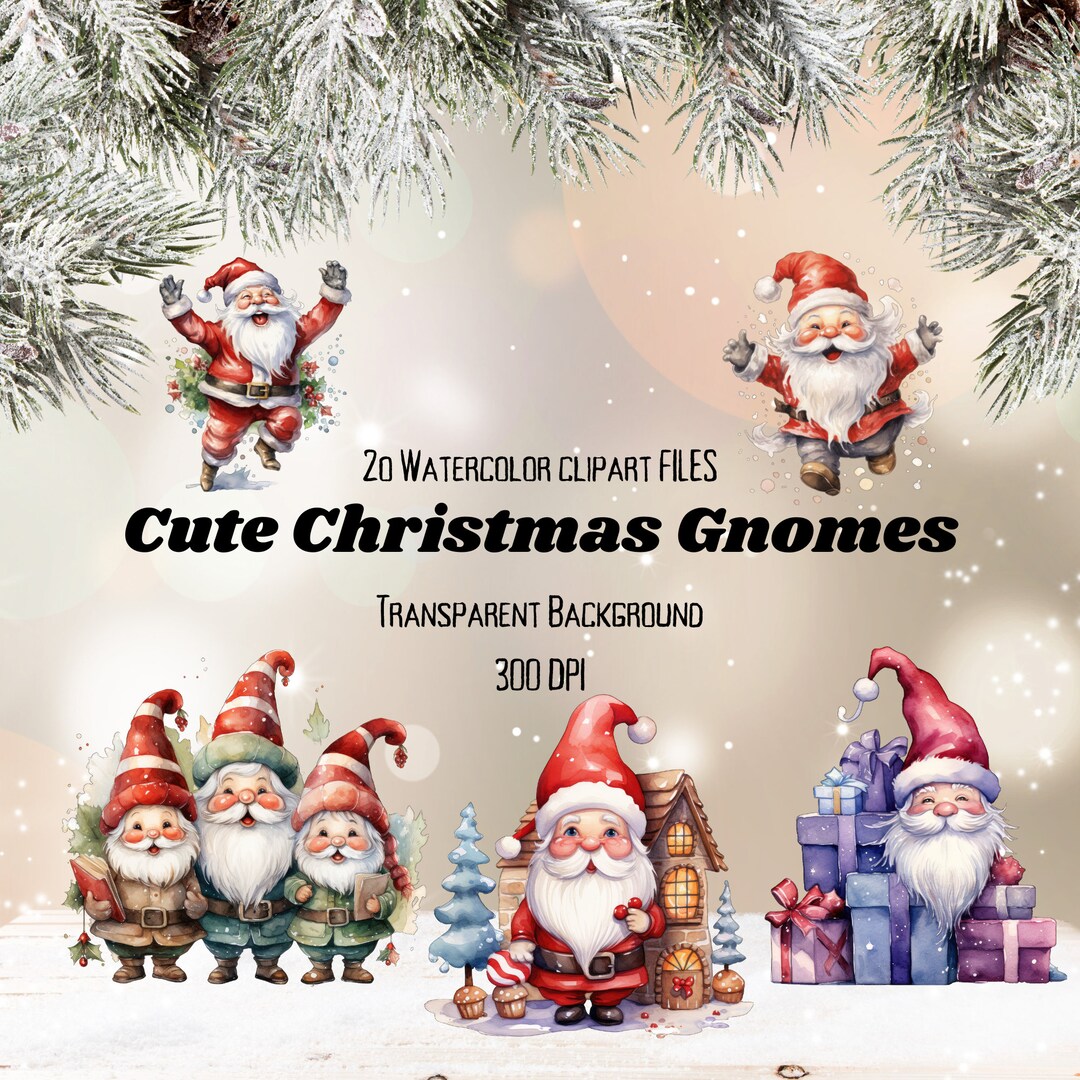 Christmas Gnome Clipart Gnome PNG for Arts & Crafts Cute Gnome ...