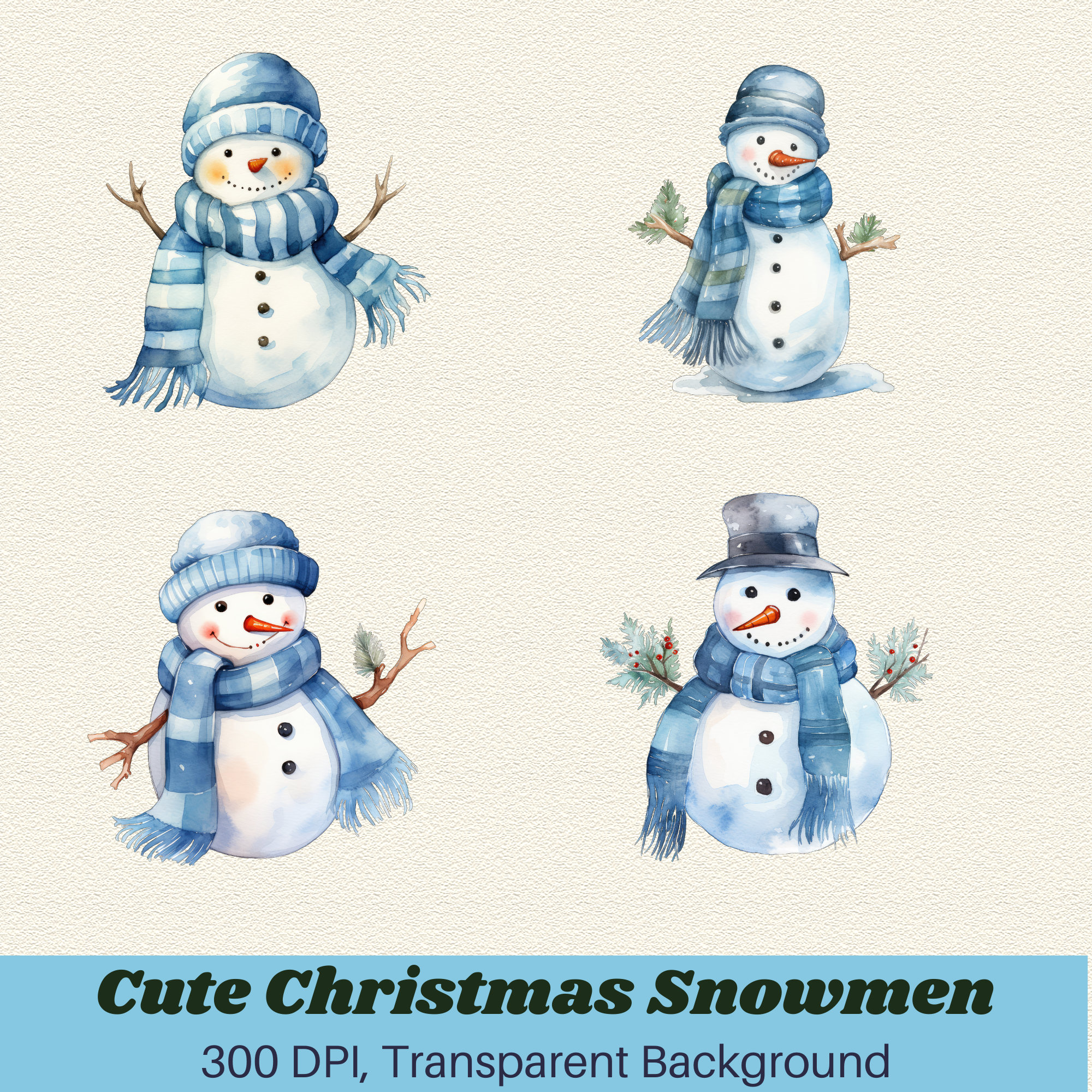Snowman Clipart Snowman PNG for Arts & Crafts Cute Snowman Watercolor ...