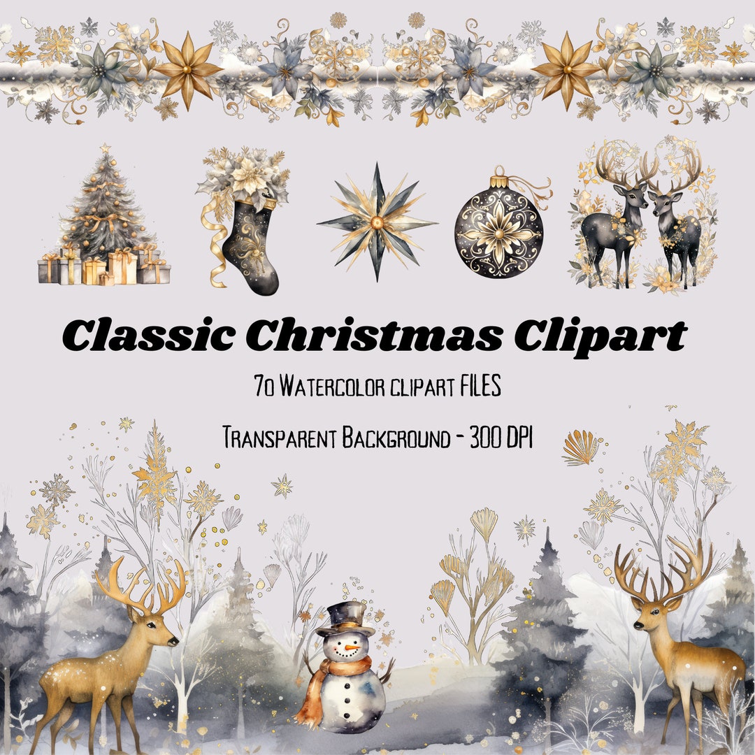 Classic Christmas Clipart Png Christmas Tree Ornaments Png Watercolor ...