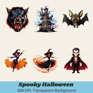 Spooky Halloween Clipart Clipart Bundle Halloween Clipart PNG Cute ...