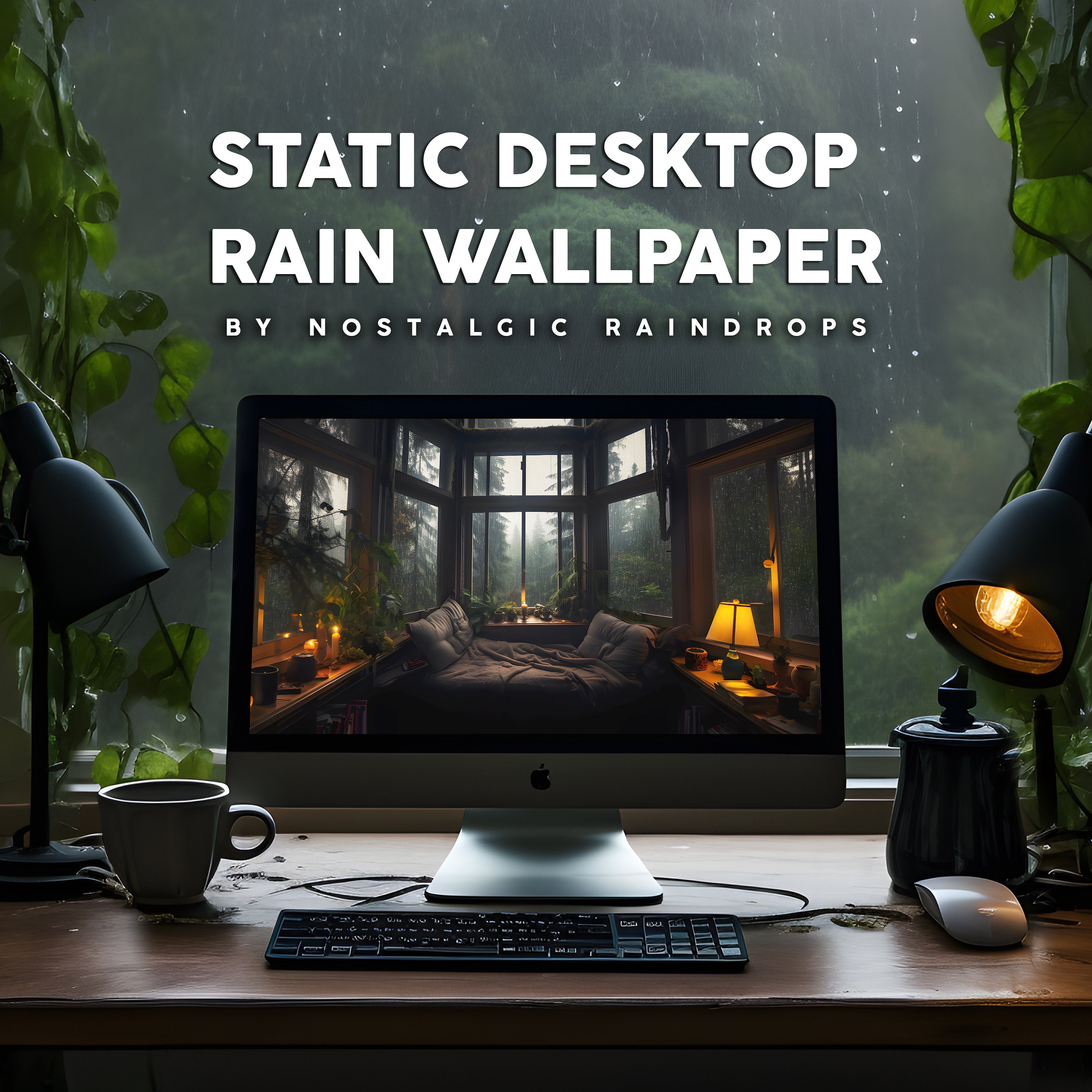 Nostalgic Raindrops 4K Static DESKTOP Wallpaper #1 - Etsy