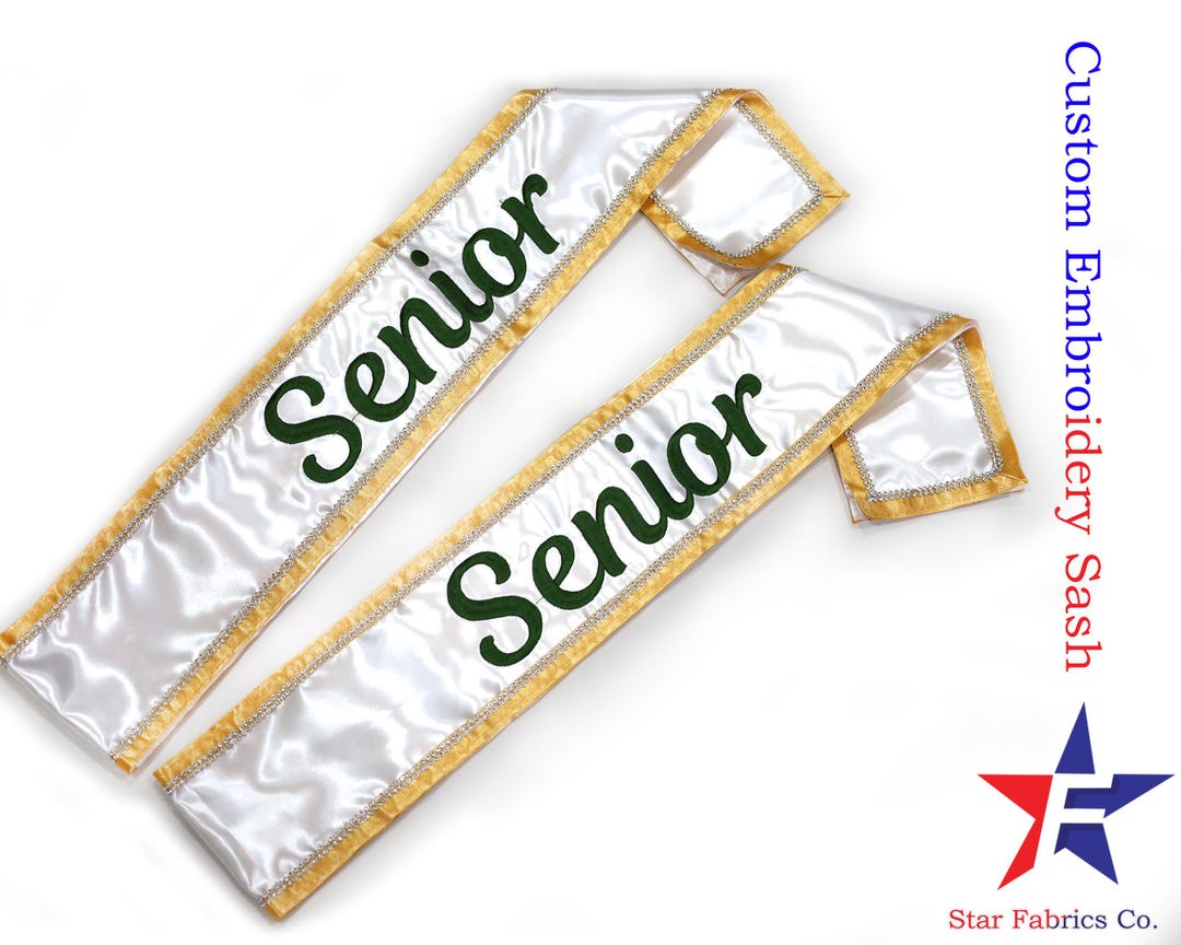 Senior Embroidery Lace Sash Pageant Lace Sash Birthday Sash Custom Lace ...
