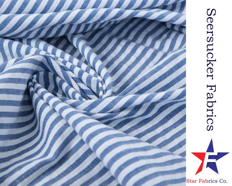 Seersucker Striped Cotton Blend Seersucker Seersucker Fabric by the ...