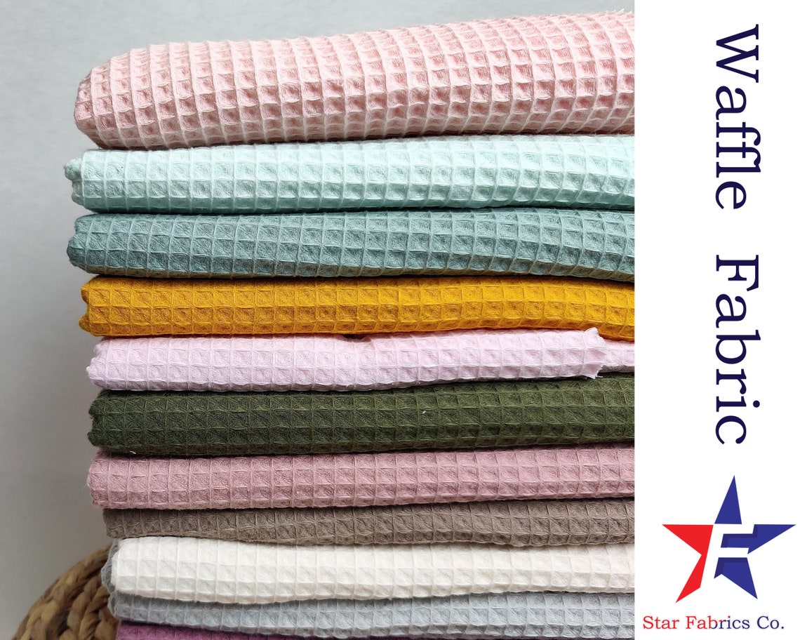 Waffle Knit Fabric Fabric by the Yard Sweater Fabric Waffle Polyester ...