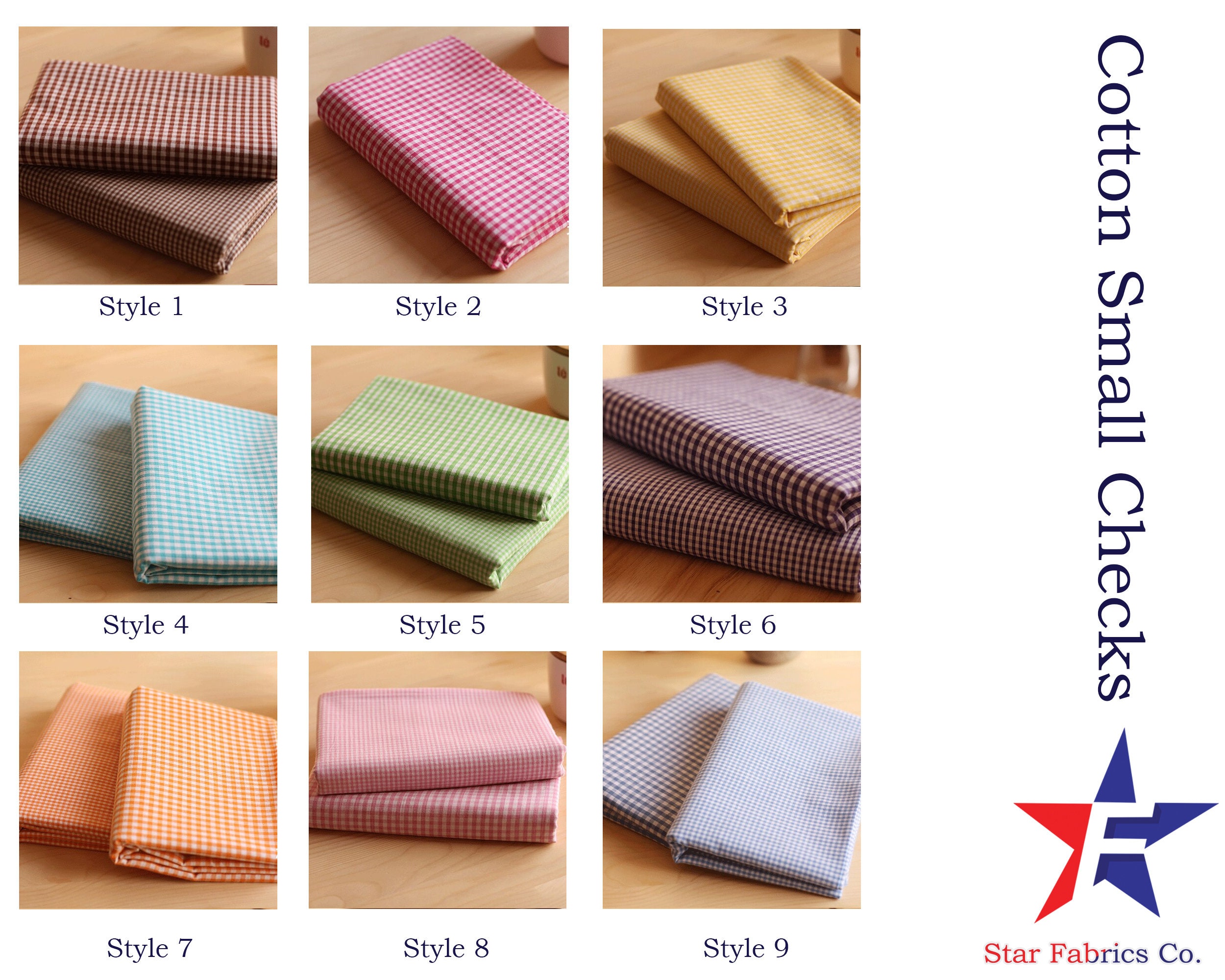 100 % Cotton Small Check Fabric / Cotton Small Check Fabric Samples ...
