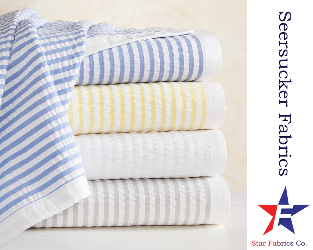 Seersucker Striped Cotton Blend Seersucker Seersucker Fabric by the ...