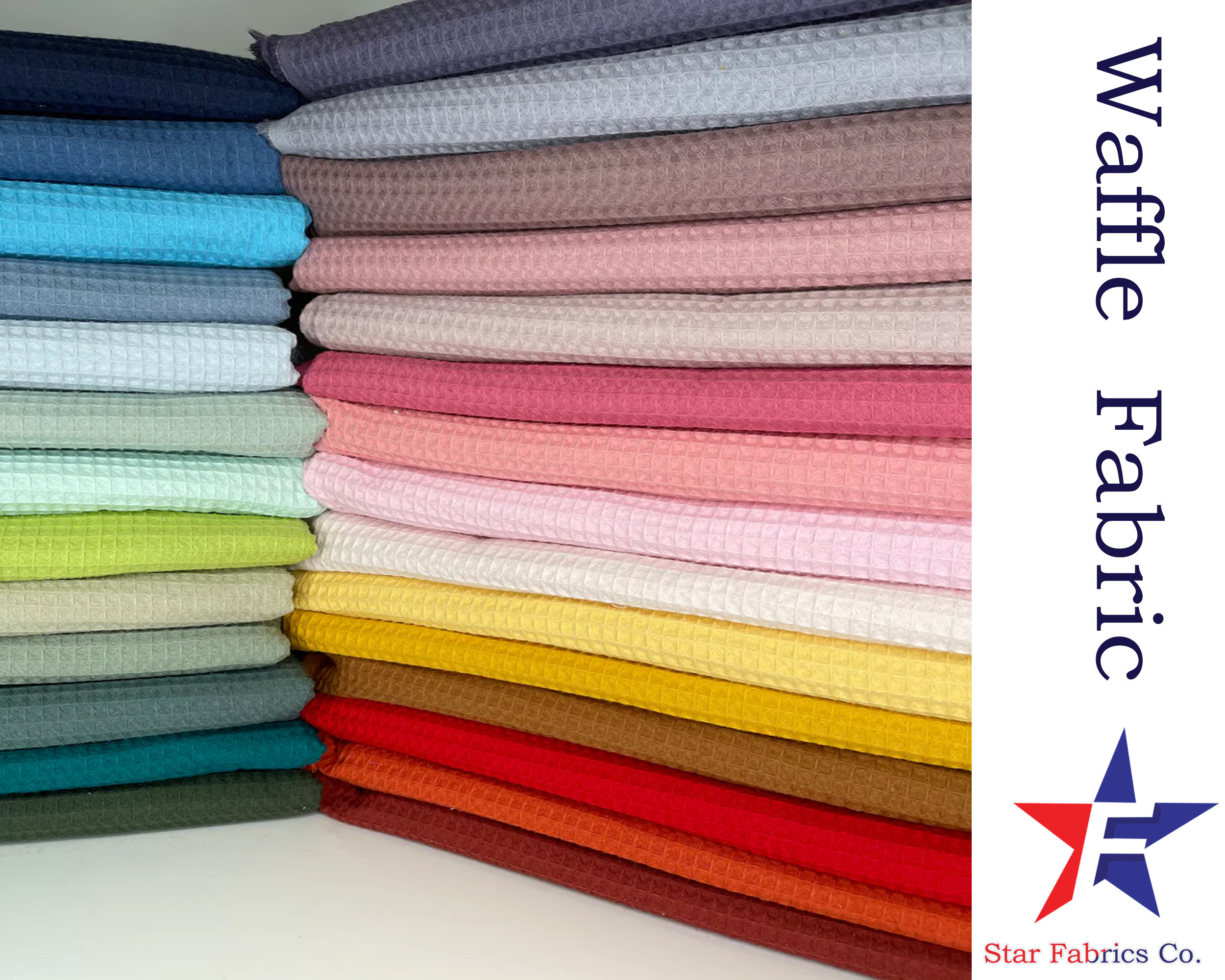 Waffle Knit Fabric Fabric by the Yard Sweater Fabric Waffle Polyester ...