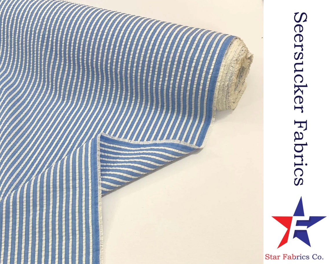 Seersucker Striped Cotton Blend Seersucker Seersucker Fabric by the ...