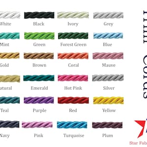 Trim Cords by the Yard Decorative Cord Trims - 24 Colors - Etsy