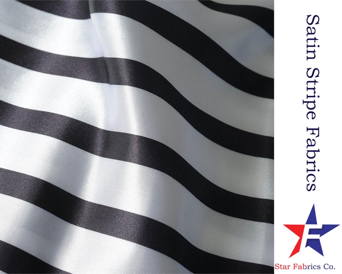 Stripe Satin Print Fabric | Satin Stripe by the Yard/meter | Satin 3 ...