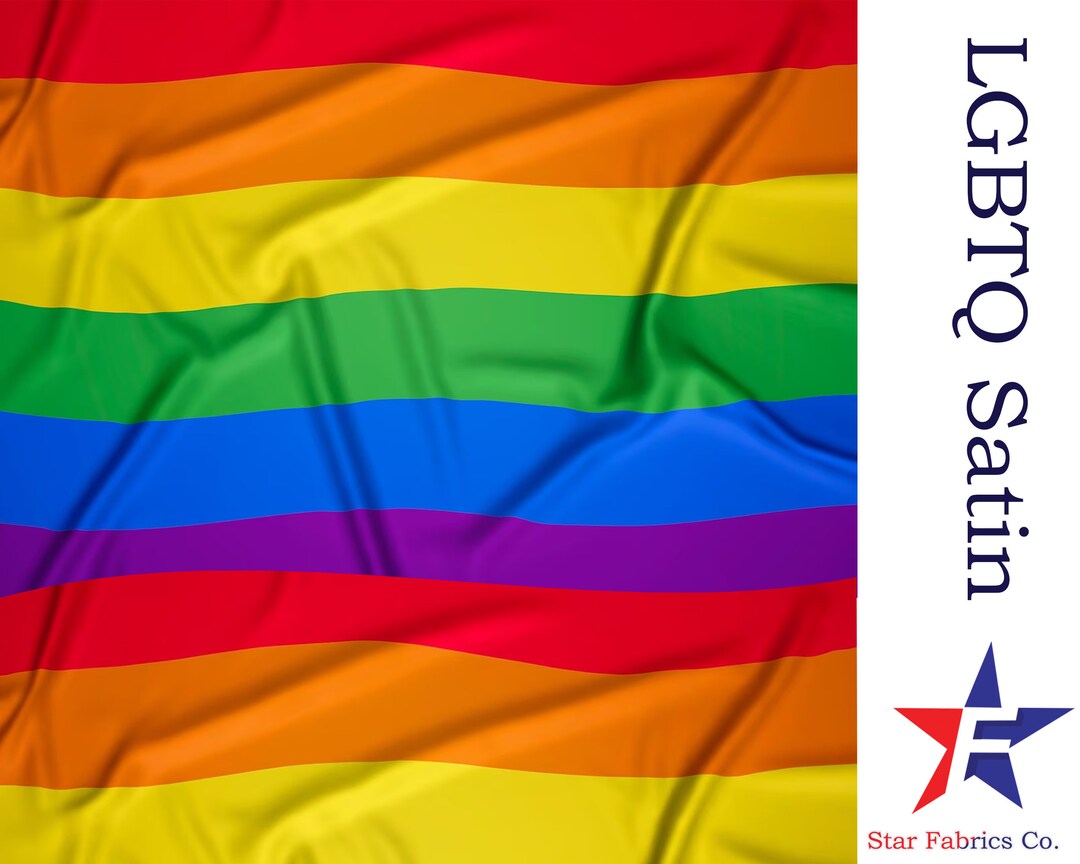 LGBTQ Satin Fabric by the Yard Craft With Pride and Equality Multi ...