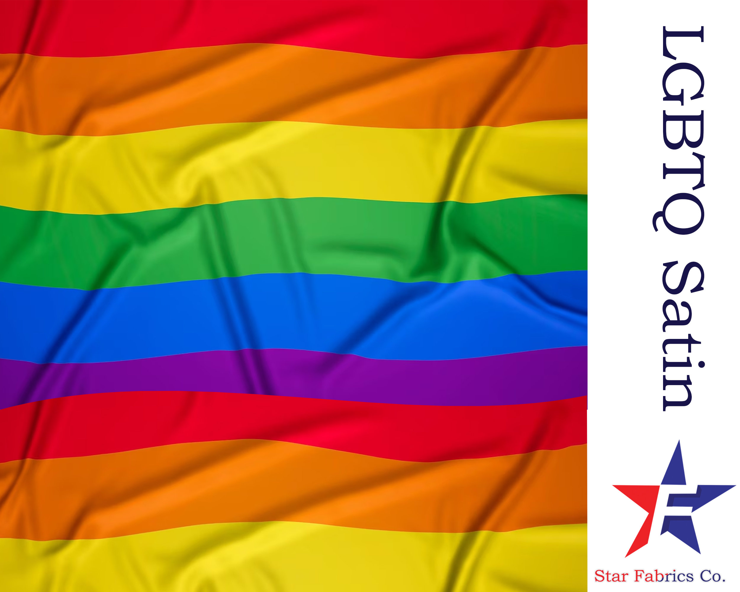 LGBTQ Satin Fabric by the Yard Craft With Pride and Equality Multi ...