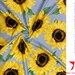 Satin Sunflowers Fabrics Print by the Yard Flowers Plants Field Leaves ...