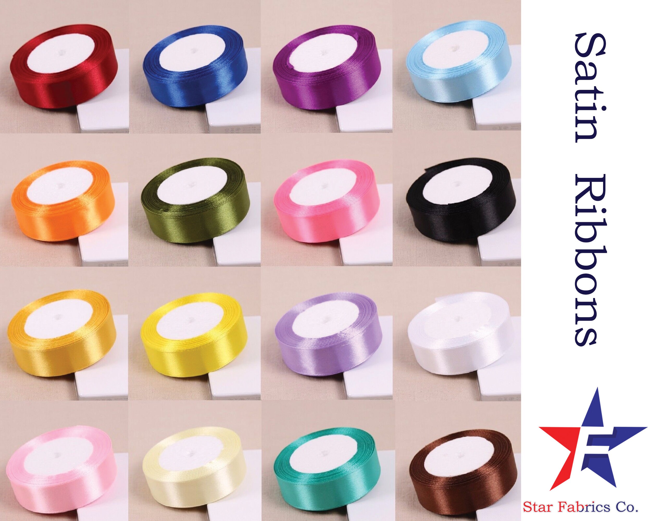 Satin Ribbon Plain Luxury Wedding Material Satin Ribbon Roll All Colors ...